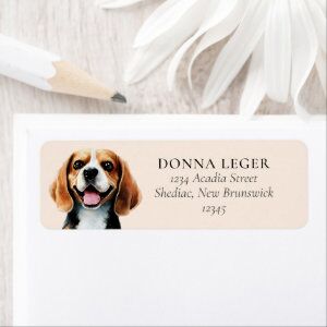Dog Return Address Labels with Different Dog Breeds