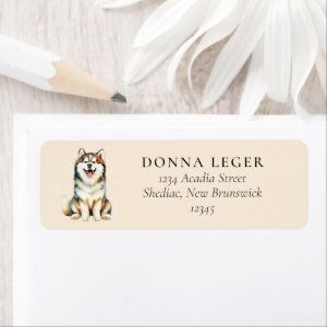 Dog Return Address Labels with Different Dog Breeds