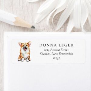 Dog Return Address Labels with Different Dog Breeds