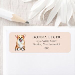 Dog Return Address Labels with Different Dog Breeds