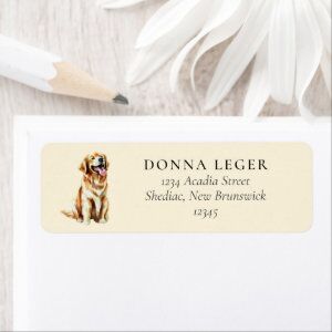 Dog Return Address Labels with Different Dog Breeds