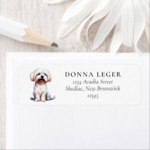 Dog Return Address Labels with Different Dog Breeds