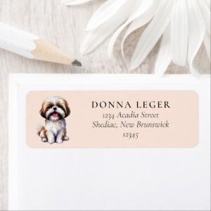 Dog Return Address Labels with Different Dog Breeds