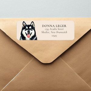Dog Return Address Labels with Different Dog Breeds