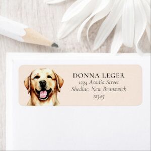 Dog Return Address Labels with Different Dog Breeds